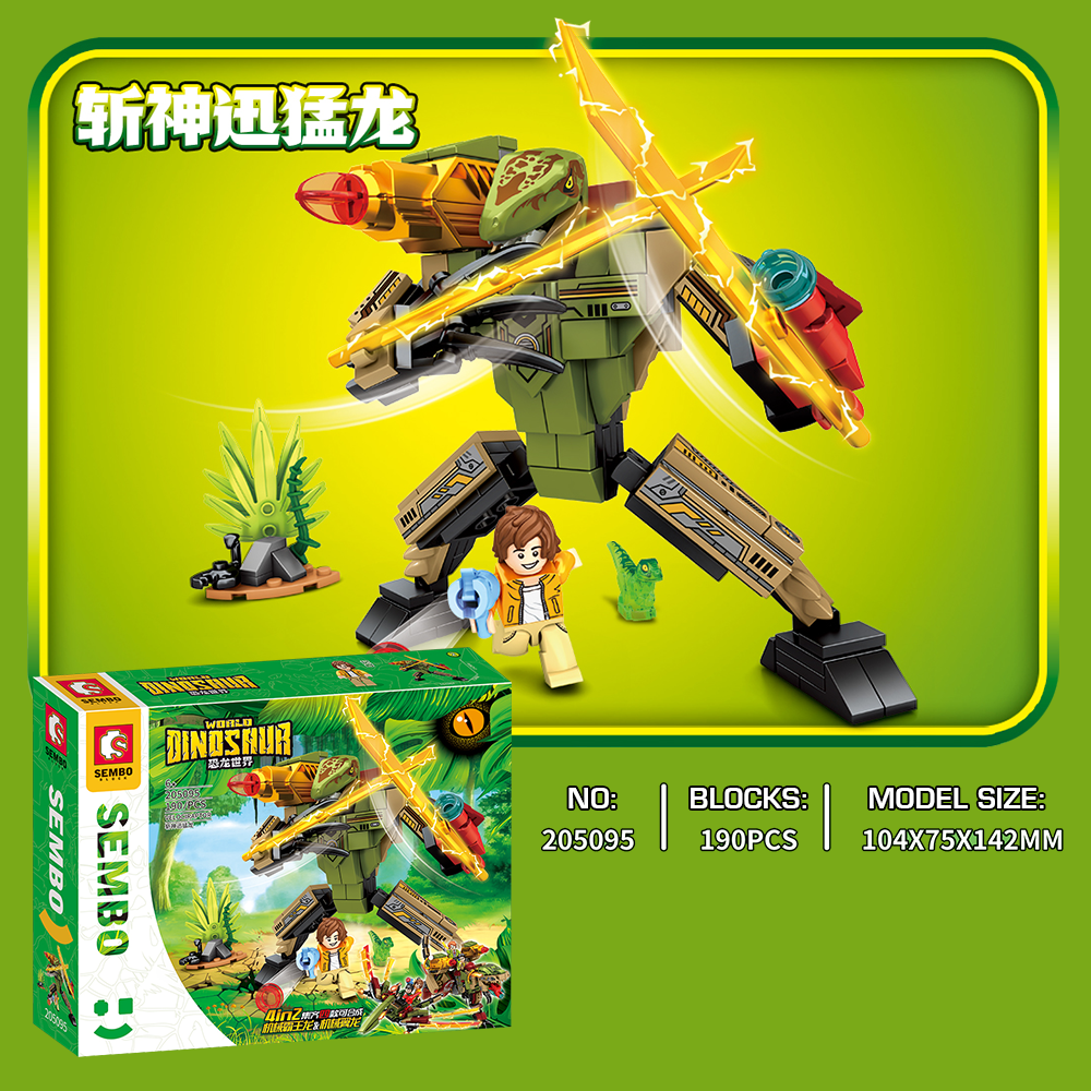 Buy Slstoys [4 IN 1] Sembo Block Dinosaur World Series Mecha Robot ...