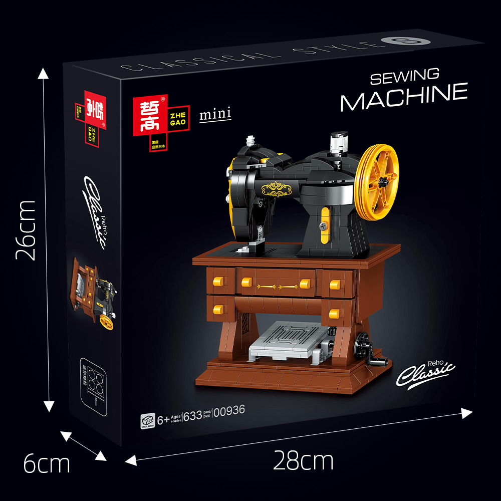 Buy Slstoys Zhe Gao Block Classic Retro Series Sewing Machine Phonograph Radio Phone Typewriter ...