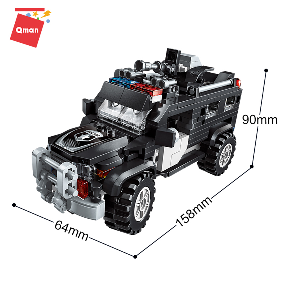 Buy Slstoys Qman Brick 1808 (8-IN-1) Combo Set Police Car Vehicles Transform Jeep Trans ...