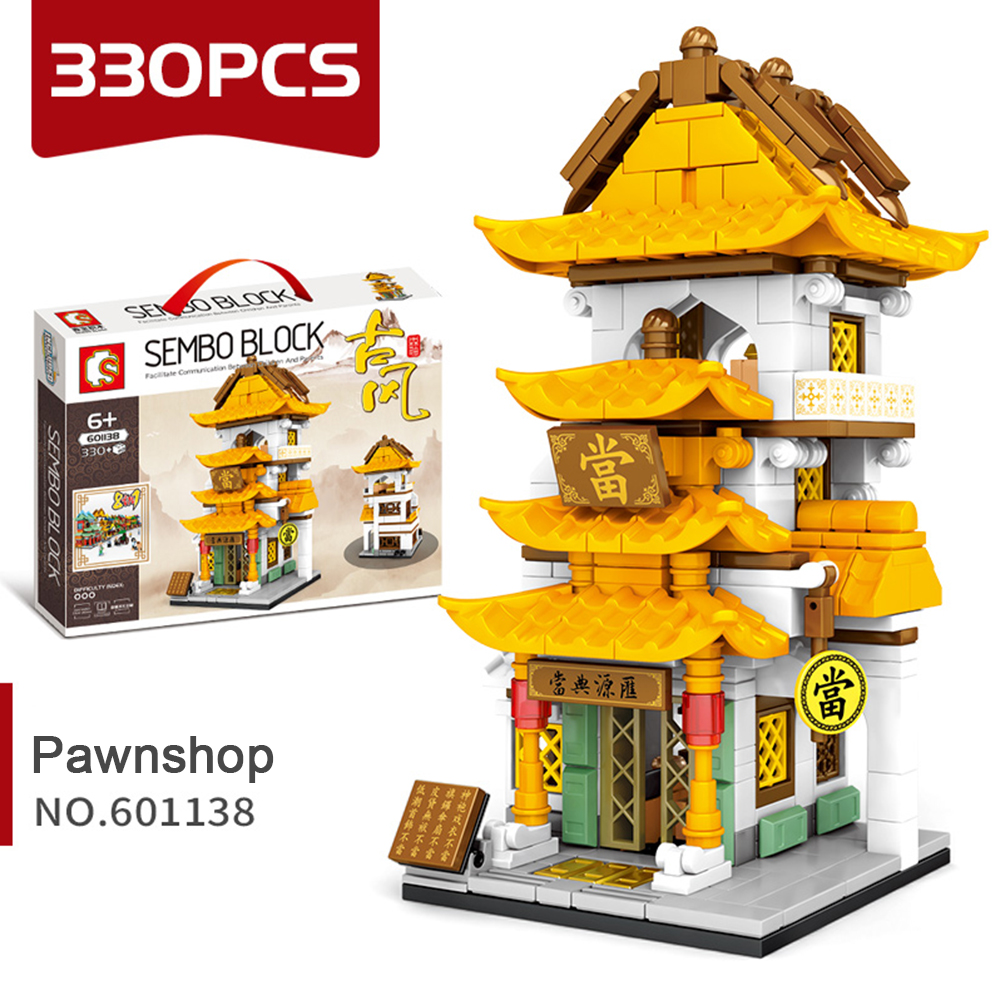 Buy Slstoys Sembo Block 601138 Pawn Shop China Ancient Chinese Street ...