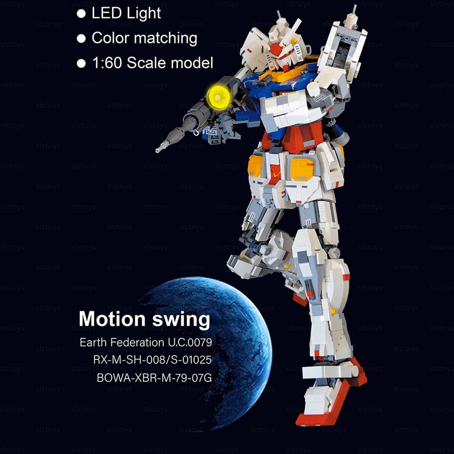 Buy Slstoys Super 18K MOC Series K80 Warrior Gundam Founder Model Set ...