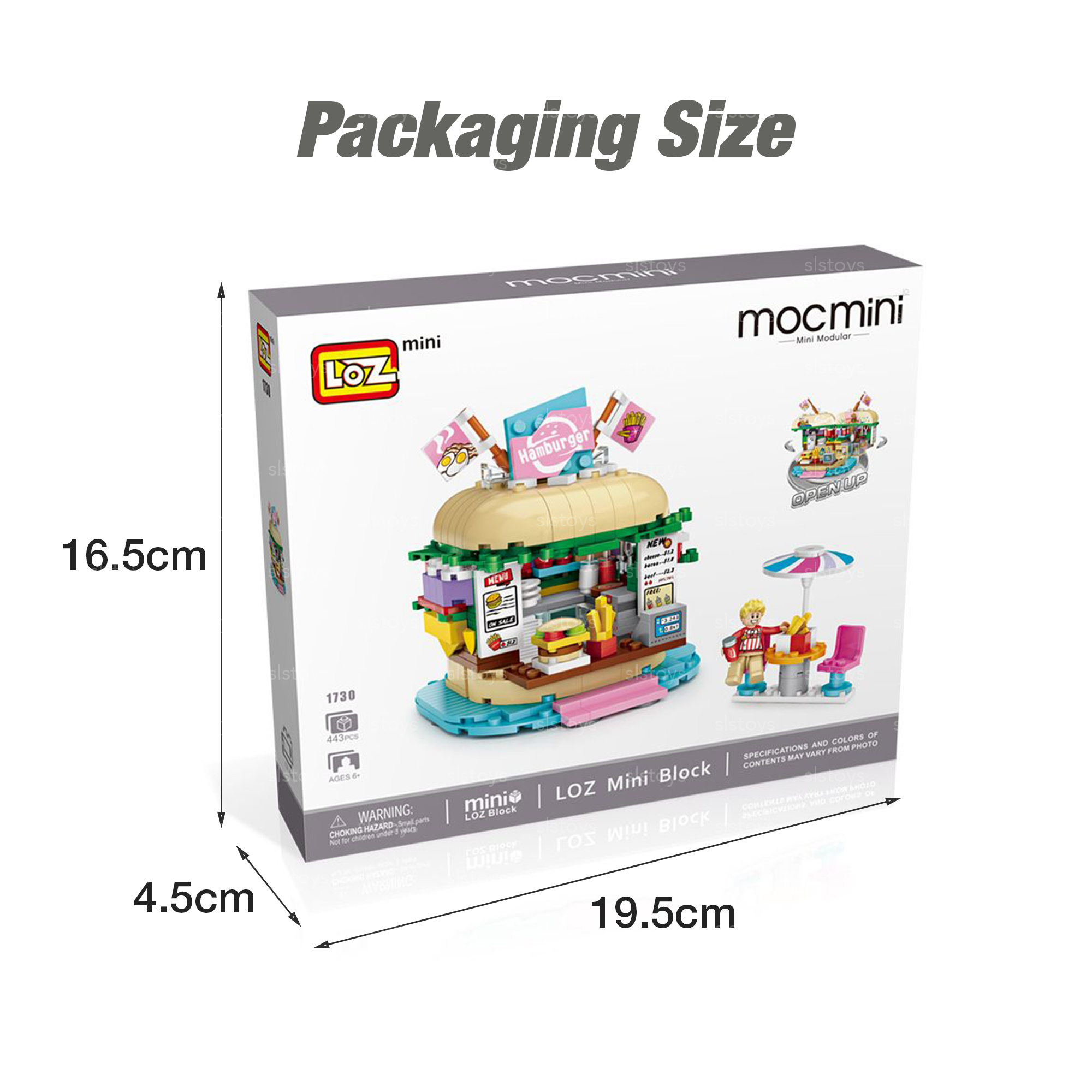 Buy Slstoys LOZ 1730 MINI Burger Shop Hamburger Fast Food Chain ...