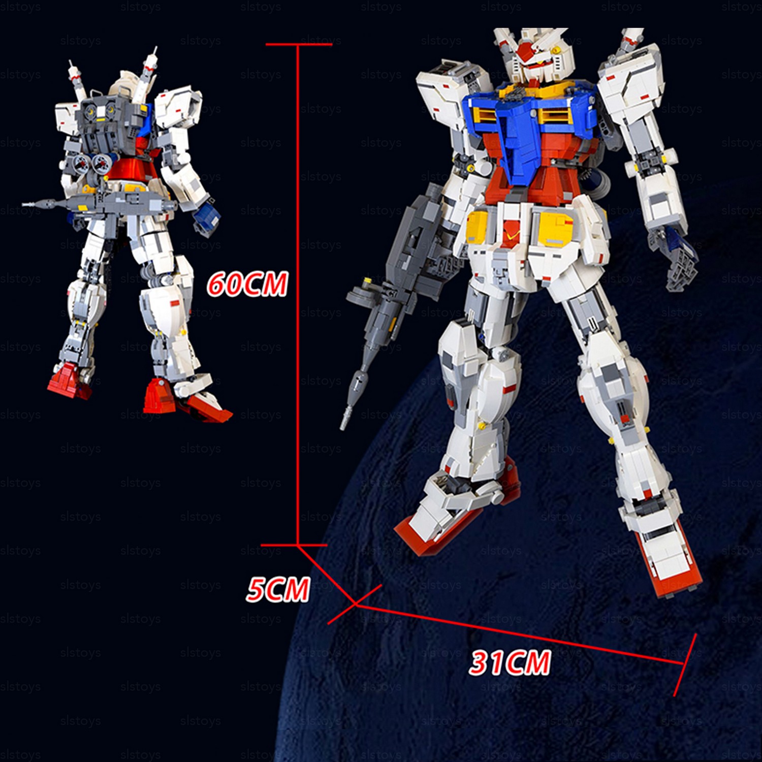 Buy Slstoys Super 18K MOC Series K80 Warrior Gundam Founder Model Set ...