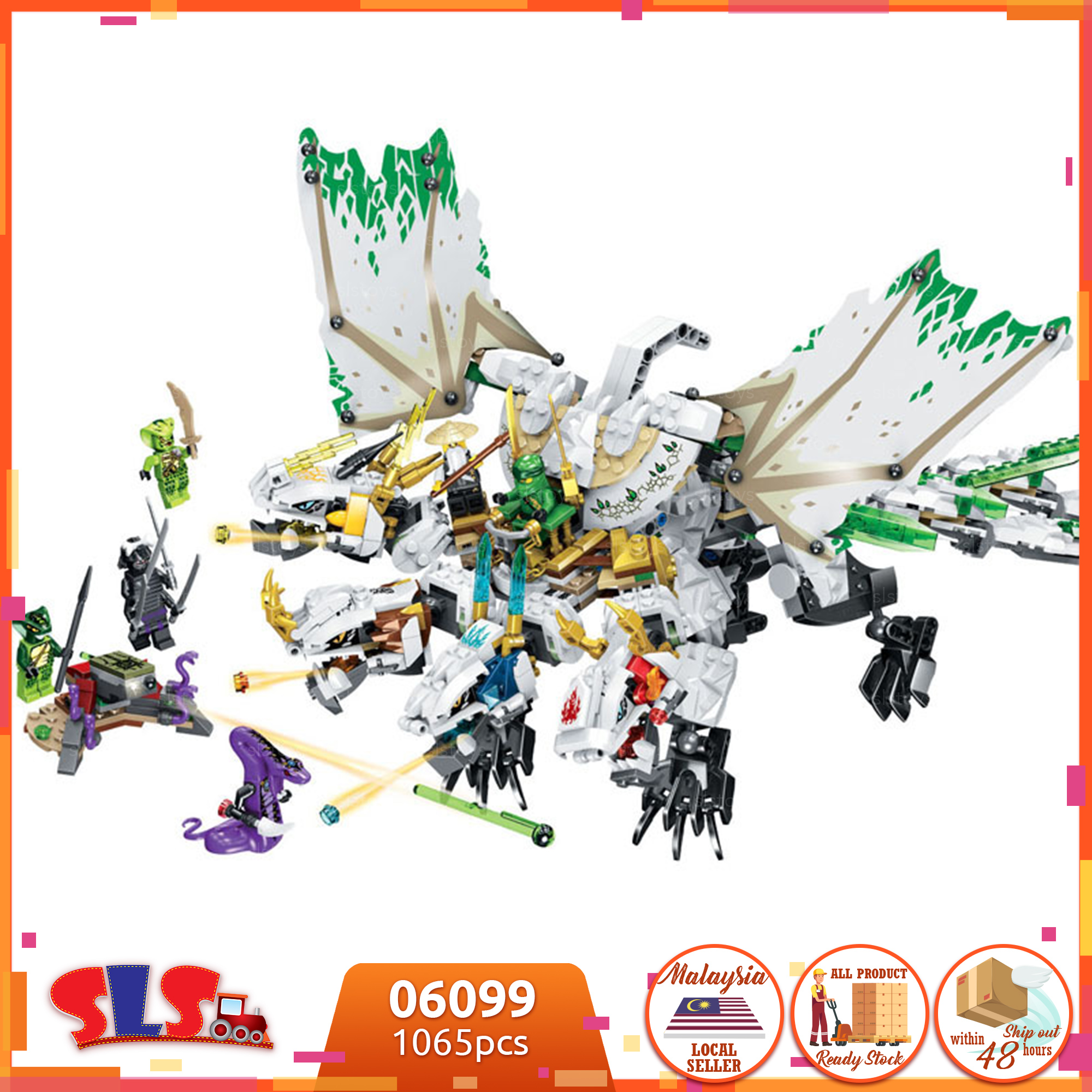 Buy Slstoys LP 06099 Ninja Saga The Ultra Dragon Model Set Building ...