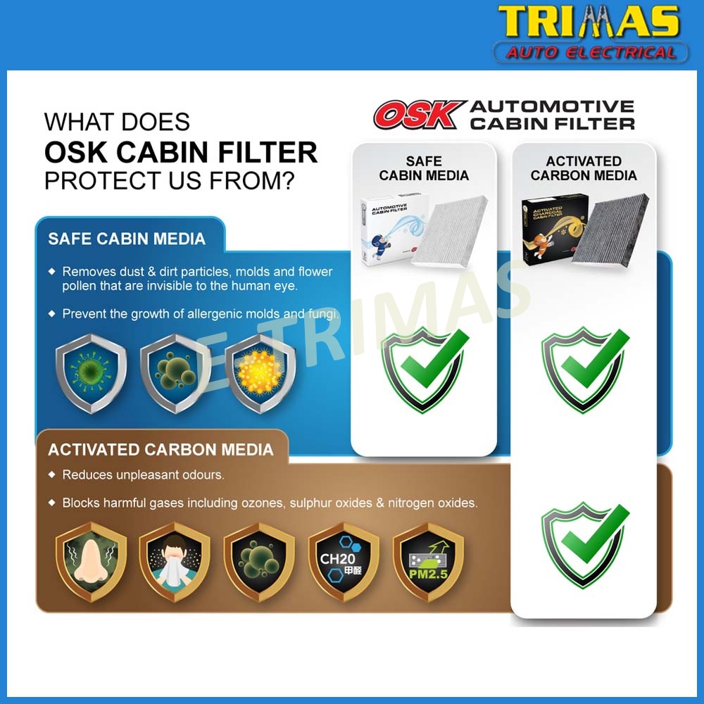 Buy E-trimas OSK Cabin Filter Perodua Myvi Lagi Best Alza Axia Bezza ...