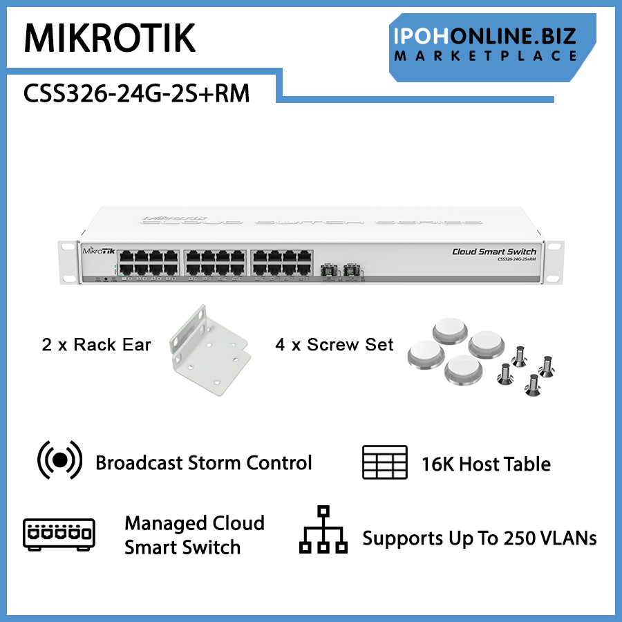 Buy Ipohonline MIKROTIK CSS326-24G-2S+RM Cloud Smart Switch 24 port ...