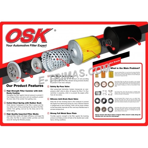 Buy E-trimas OSK Oil Filter Perodua Axia New Myvi Bezza Aruz Ativa ...