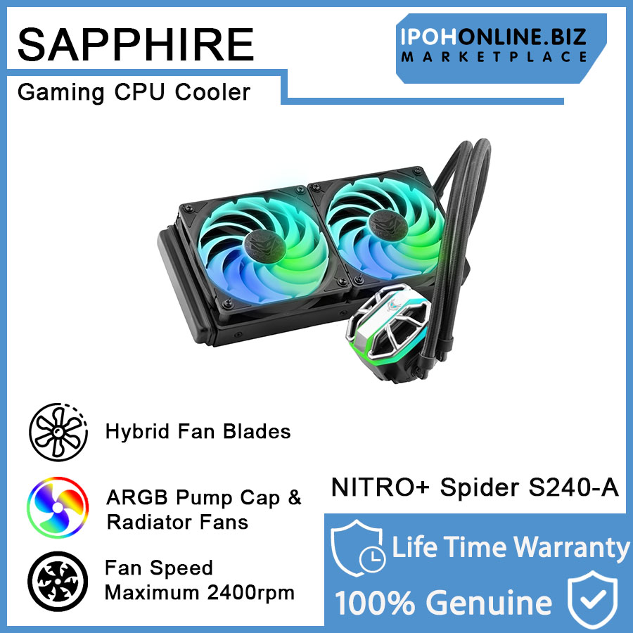Buy Ipohonline Sapphire NITRO+ Spider S240-A AIO Gaming CPU Cooler ...