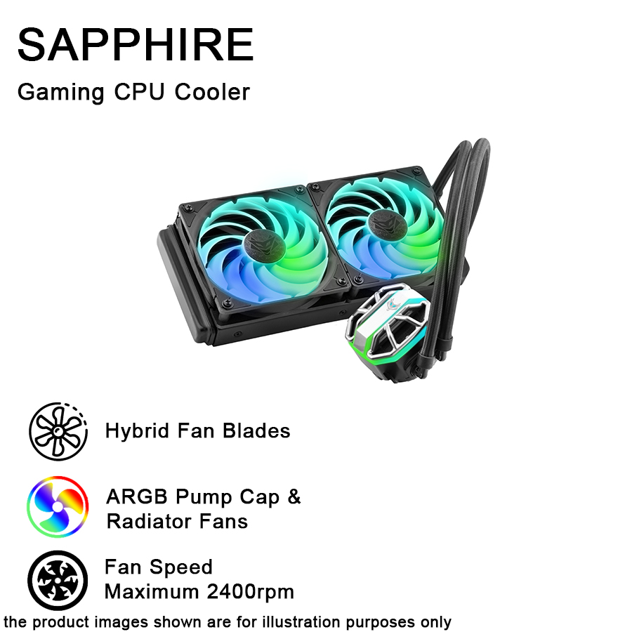 Buy Ipohonline Sapphire NITRO+ Spider S240-A AIO Gaming CPU Cooler ...