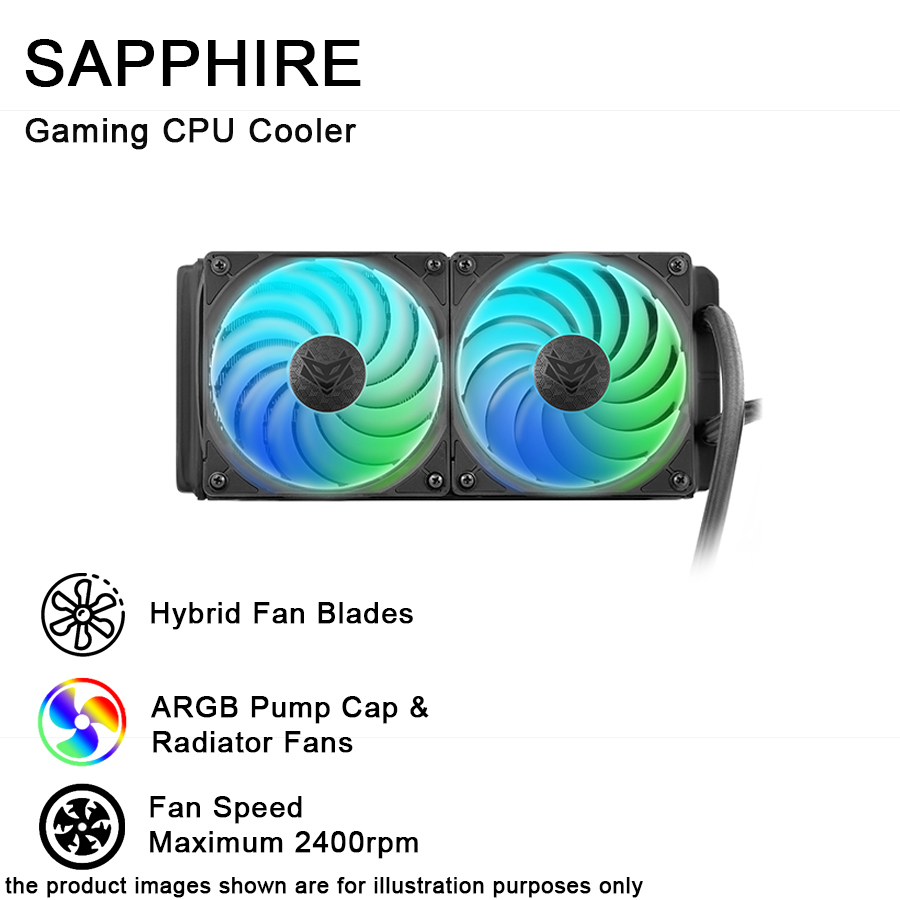 Buy Ipohonline Sapphire NITRO+ Spider S240-A AIO Gaming CPU Cooler ...