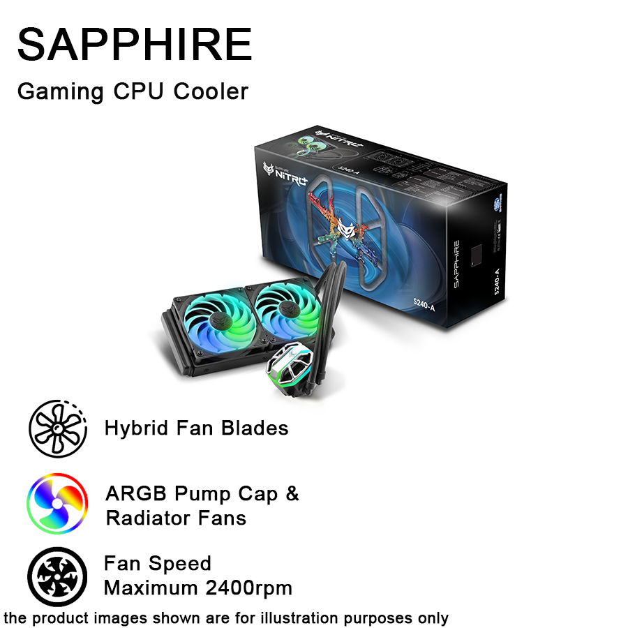 Buy Ipohonline Sapphire NITRO+ Spider S240-A AIO Gaming CPU Cooler ...