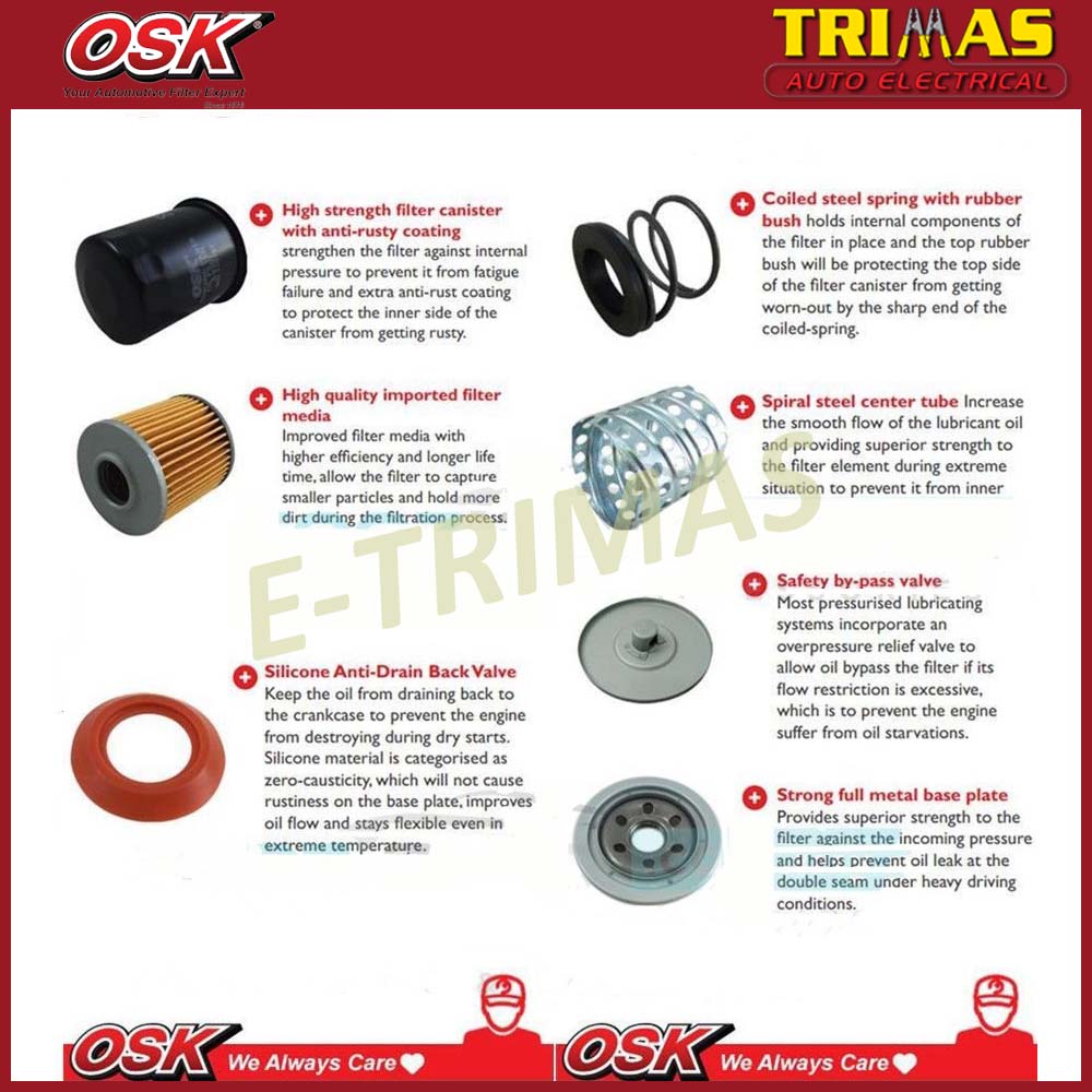 Buy E-trimas OSK Oil Filter Mazda Fighter 1998-2006 Penapis Minyak ...