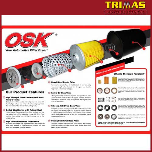 Buy E-trimas OSK Oil Filter Mazda Fighter 1998-2006 Penapis Minyak ...