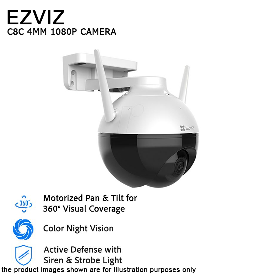 Buy Ipohonline EZVIZ C8C 2MP 4mm 1080P Outdoor WiFi Pan/Tilt Color ...