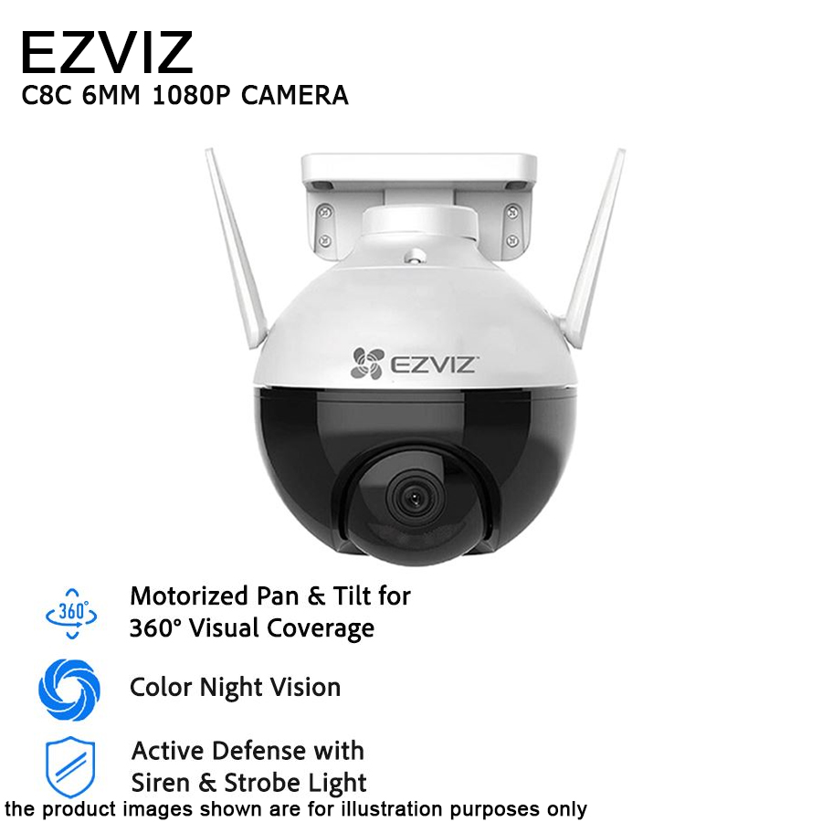 Buy Ipohonline EZVIZ C8C 2MP 6mm 1080P Outdoor WiFi Pan/Tilt Color ...
