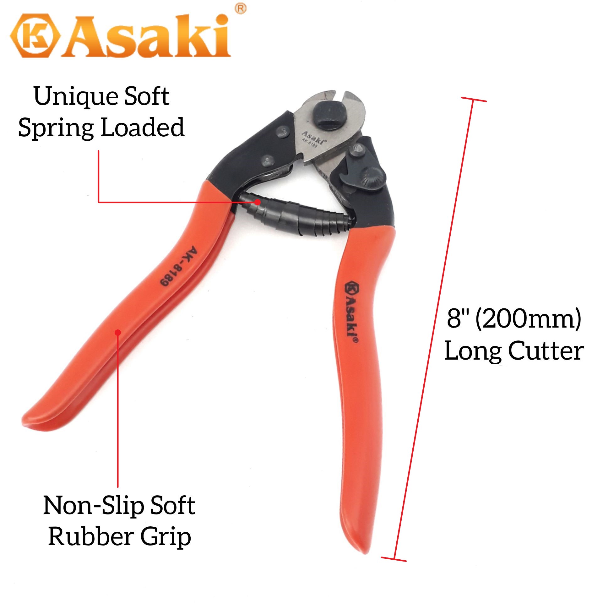 Buy Metrostarhardware ASAKI 8" HEAVY DUTY STEEL WIRE ROPE CUTTER TOOL ...