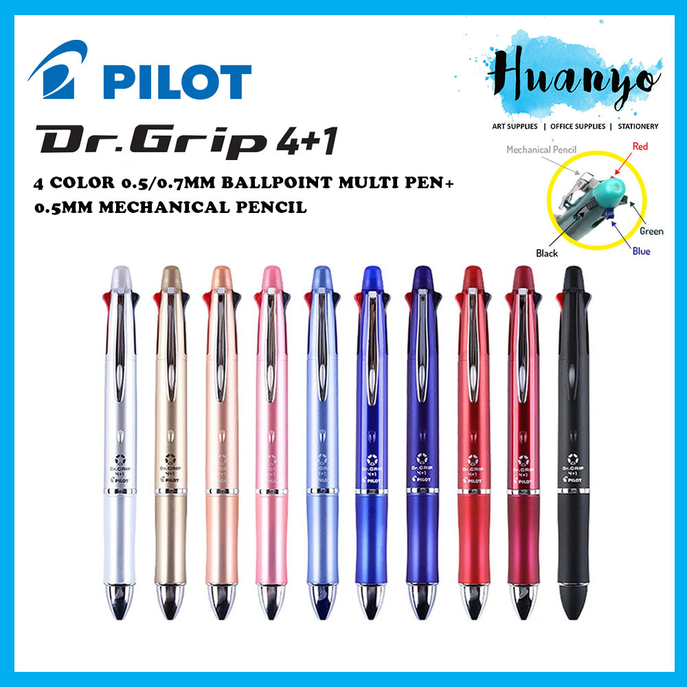 Buy Huanyo Pilot Dr. Grip 4+1 4 Color Ballpoint Multi Pen Ball Pen + 0.5 mm Mechanical Pencil (0 ...