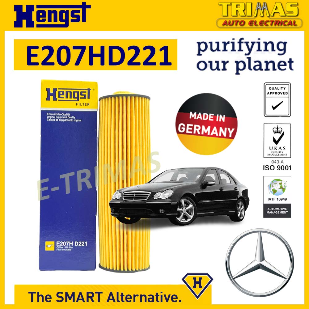 Buy E-trimas HENGST Oil Filter Mercedes-Benz C-Class W203 CL203 S203 ...