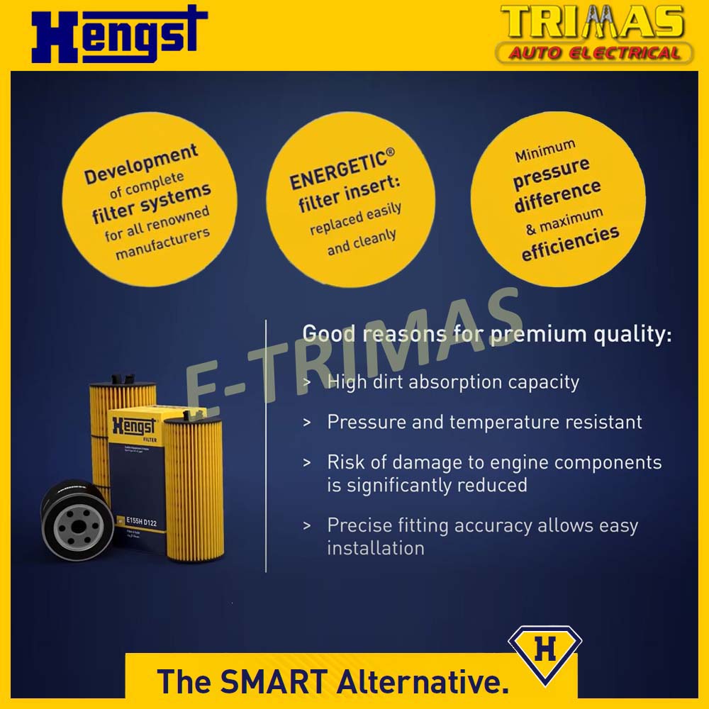 Buy E-trimas HENGST Oil Filter Mercedes-Benz SLK R170 Engine M112 ...