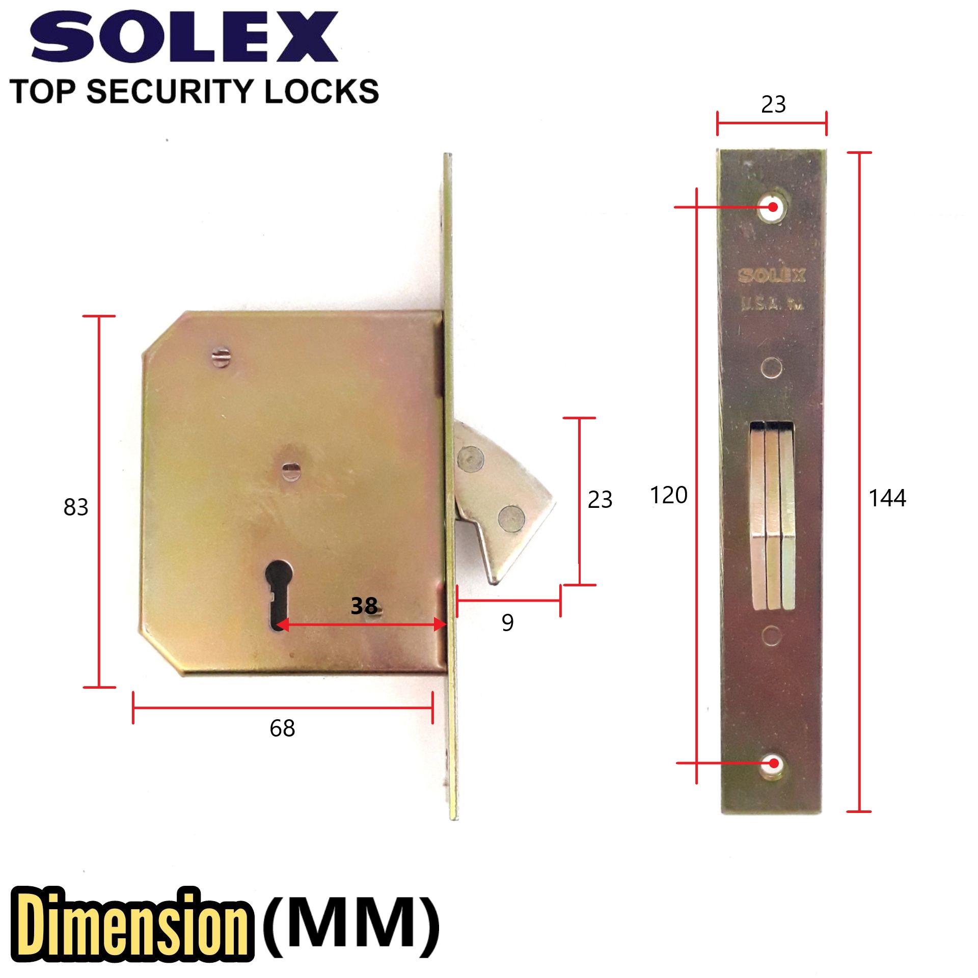 Buy Metrostarhardware SOLEX MORTISE STEEL HOOK LOCK FOR STEEL GRILL ...