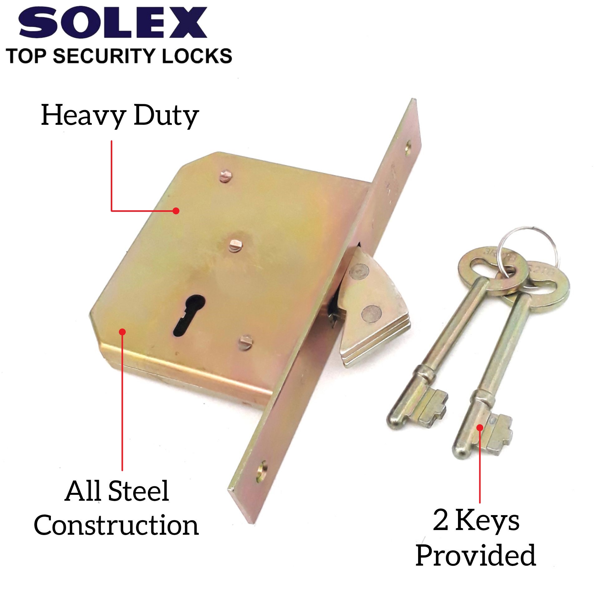 Buy Metrostarhardware SOLEX MORTISE STEEL HOOK LOCK FOR STEEL GRILL ...