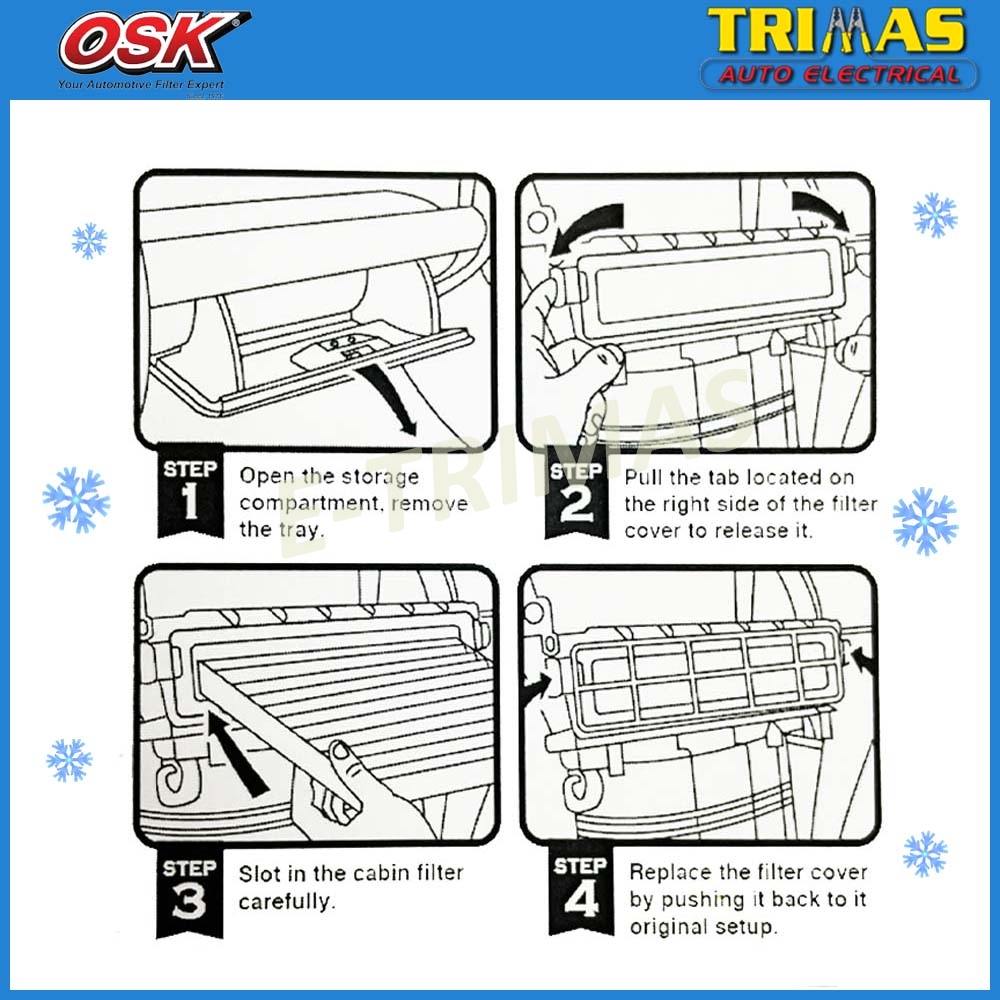 Buy E-trimas OSK Cabin Filter Mazda 2 DE 2007-2014 Penapis Air Cond ...