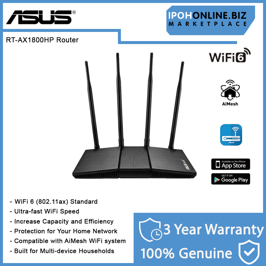 Buy Ipohonline ASUS RT-AX1800HP AX1800 Dual Band Smart WiFi 6 802.11ax ...