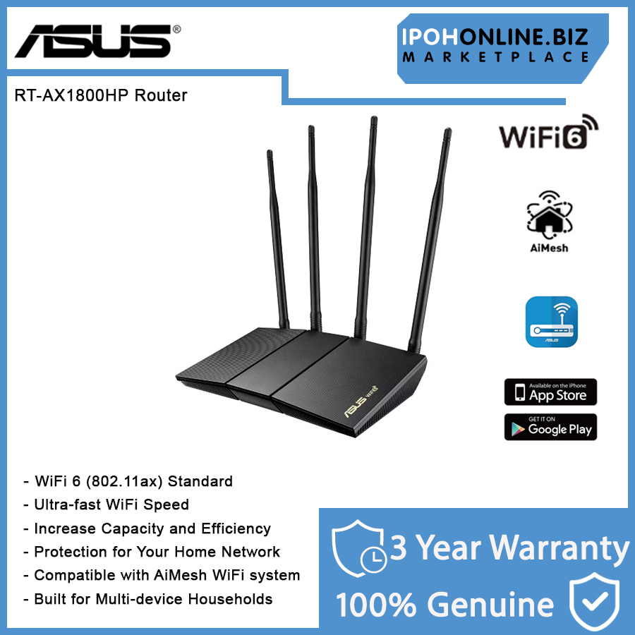 Buy Ipohonline ASUS RT-AX1800HP AX1800 Dual Band Smart WiFi 6 802.11ax ...