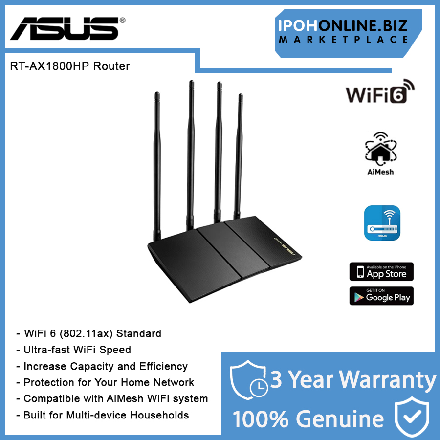 Buy Ipohonline ASUS RT-AX1800HP AX1800 Dual Band Smart WiFi 6 802.11ax ...