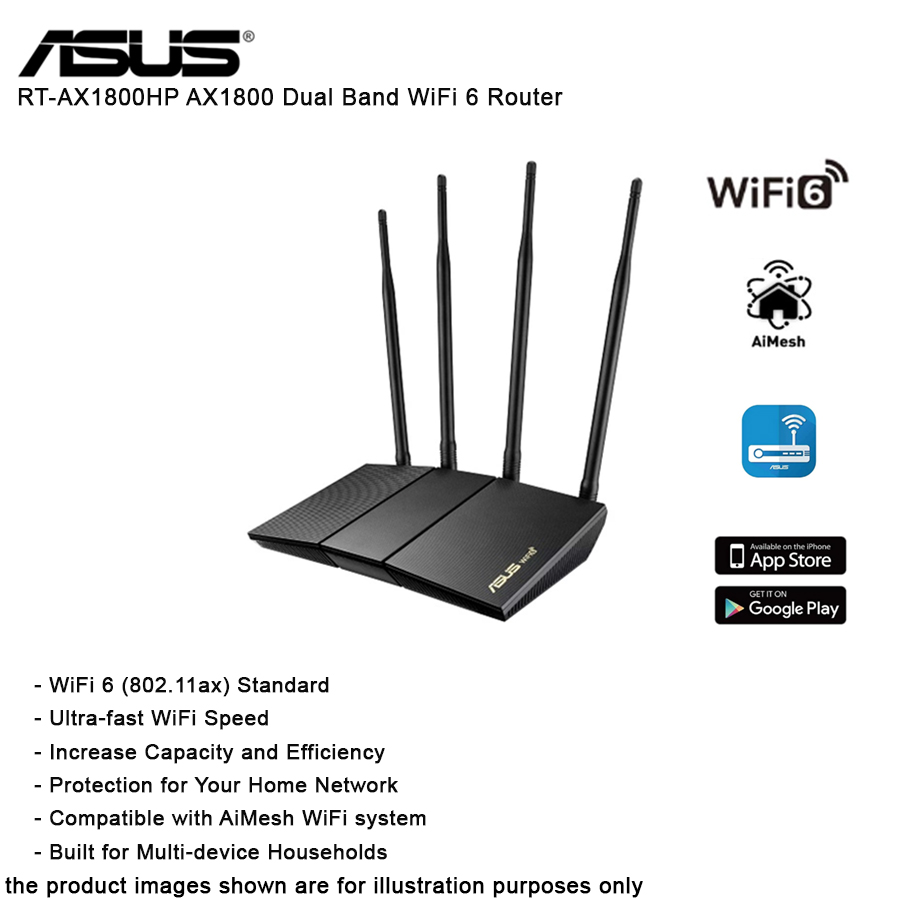 Buy Ipohonline ASUS RT-AX1800HP AX1800 Dual Band Smart WiFi 6 802.11ax ...