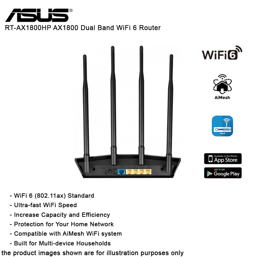 Buy Ipohonline ASUS RT-AX1800HP AX1800 Dual Band Smart WiFi 6 802.11ax ...