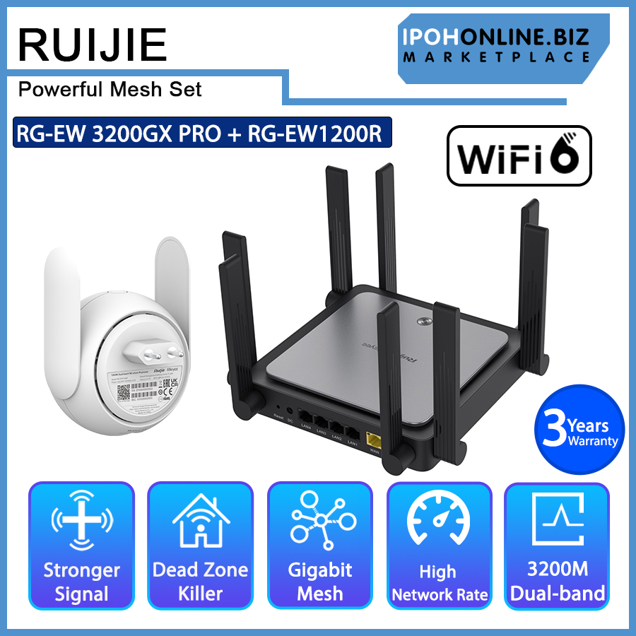 Buy Ipohonline Ruijie Reyee RG-EW3200GX PRO 3200M Wi-Fi 6 Dual-band ...