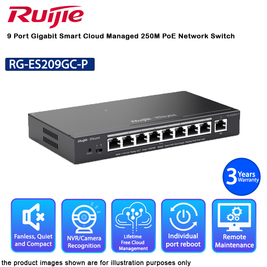 Buy Ipohonline Ruijie Reyee RG-ES209GC-P 9 Port Gigabit Smart Cloud ...