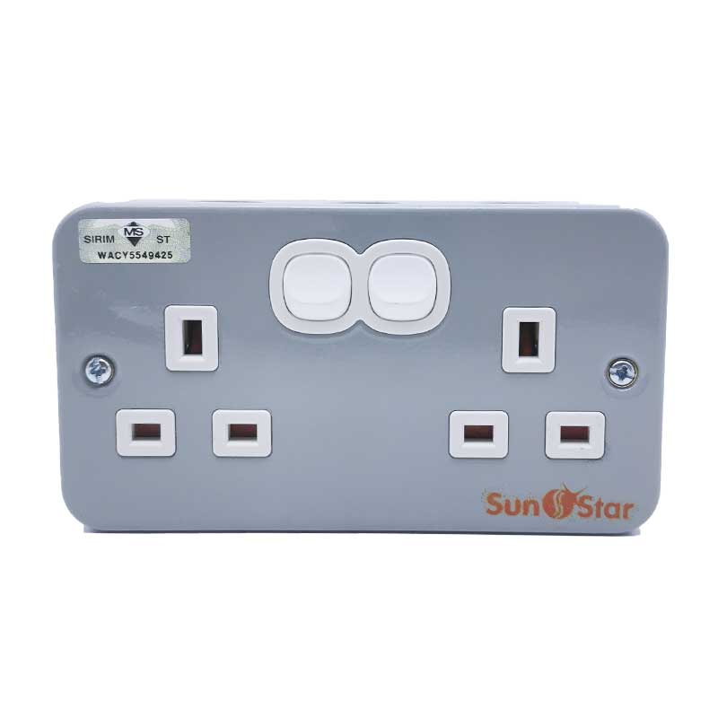 Buy Hometech2u SUNSTAR 13A METAL SWITCH SOCKET Metal Clad Socket Outlet ...