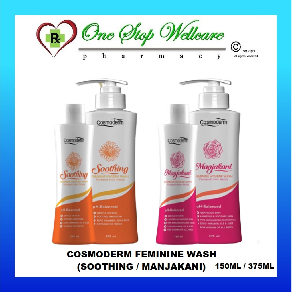 Buy Cosmoderm Soothing / Manjakani Feminine Hygiene Wash (150ML/375ML ...