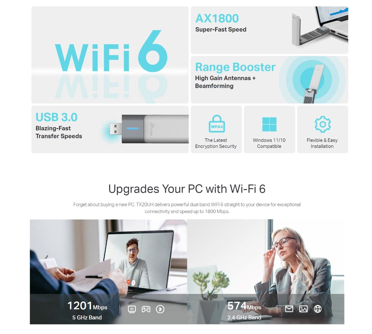 Buy Ipohonline TP-Link Archer TX20UH AX1800 High Gain WiFi 6 USB 3.0 ...