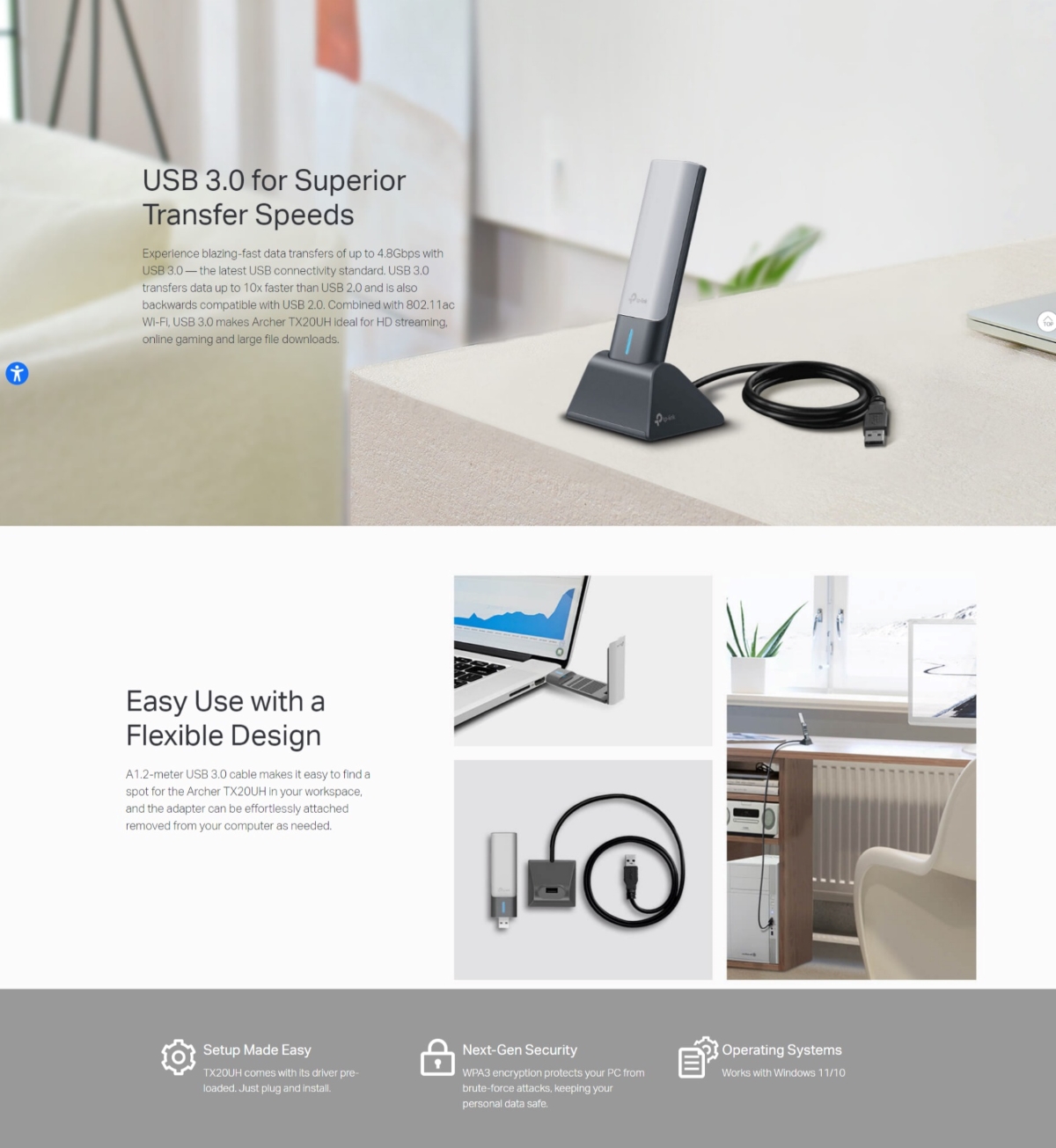 Buy Ipohonline TP-Link Archer TX20UH AX1800 High Gain WiFi 6 USB 3.0 ...