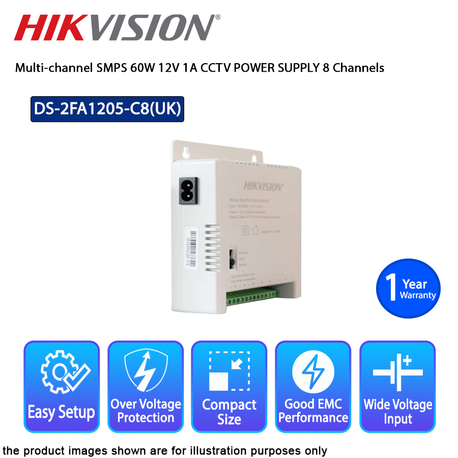Buy Ipohonline HIKVISION DS-2FA1205-C8(UK) Multi-channel SMPS 60W 12V ...