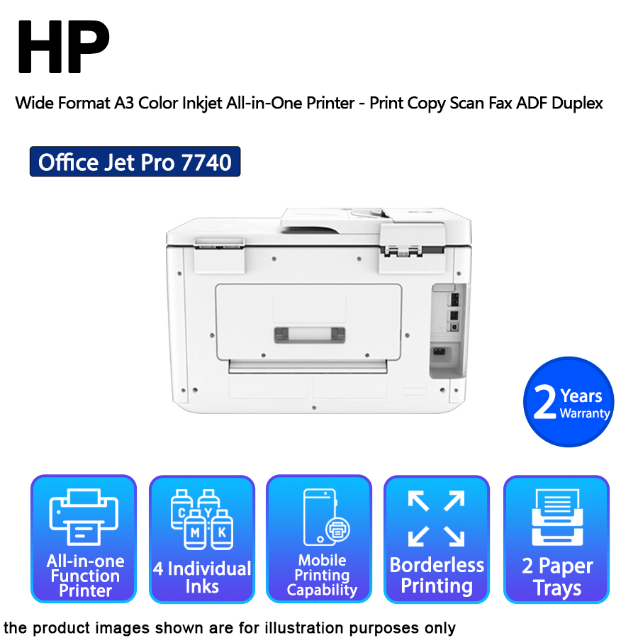 Buy Ipohonline HP OfficeJet Pro 7740 Wide Format A3 Color Inkjet All-in ...
