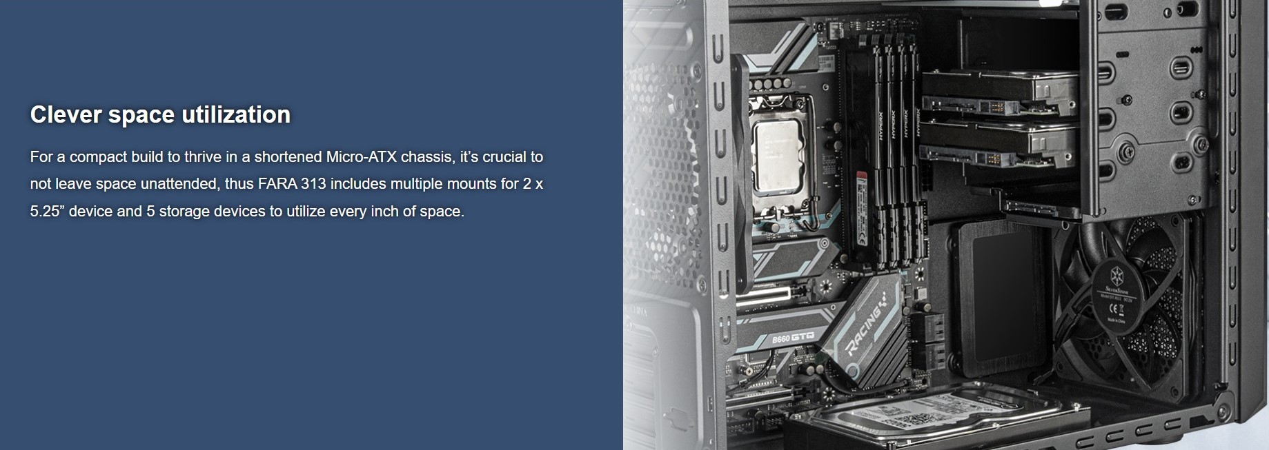 Buy FARA 313 Compact Micro ATX Chassis by Silverstone | eRomman
