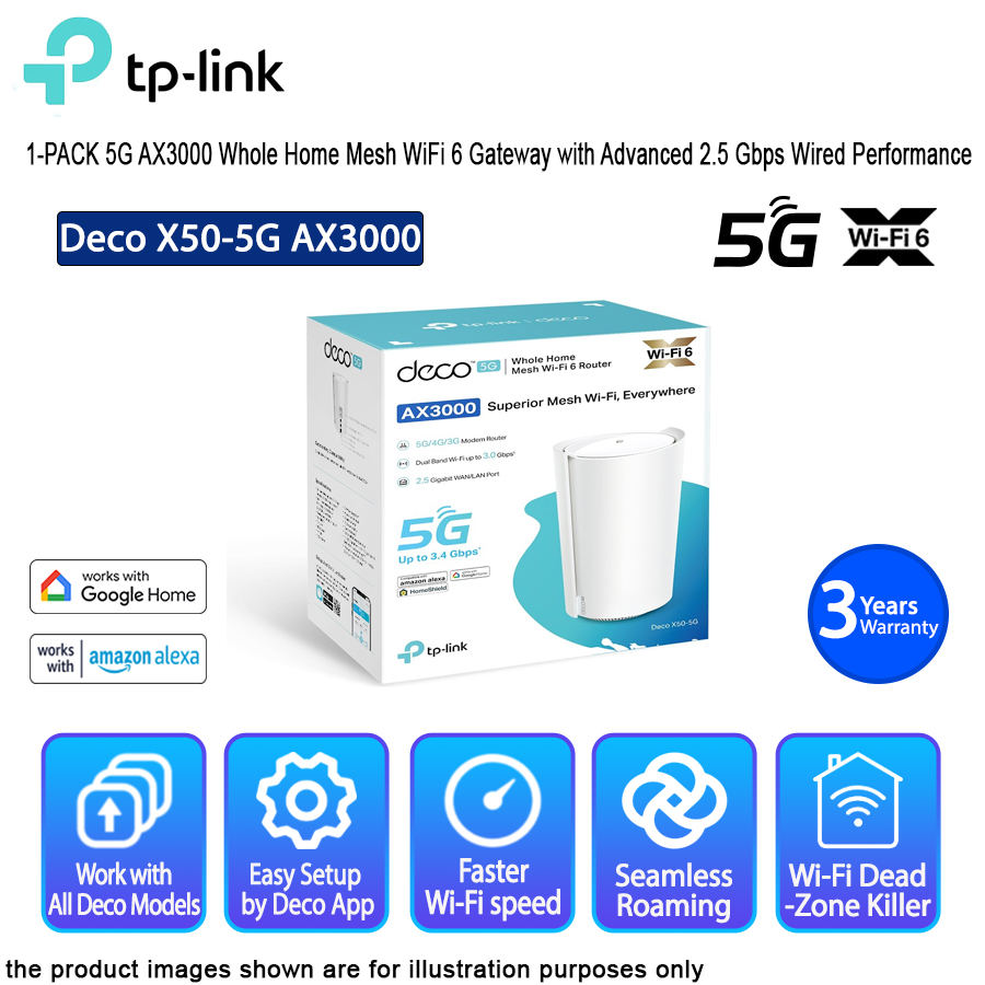 Buy Ipohonline TP-Link Deco X50-5G 1-PACK 5G AX3000 Whole Home Mesh ...