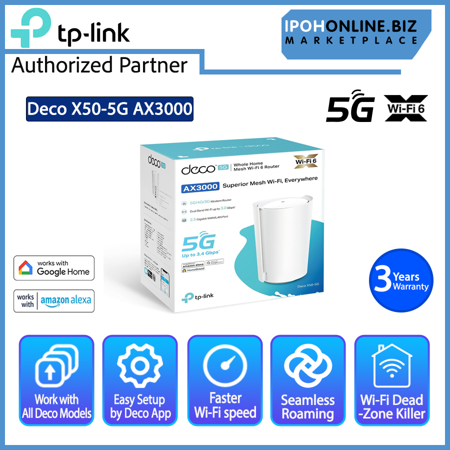 Buy Ipohonline TP-Link Deco X50-5G 1-PACK 5G AX3000 Whole Home Mesh ...