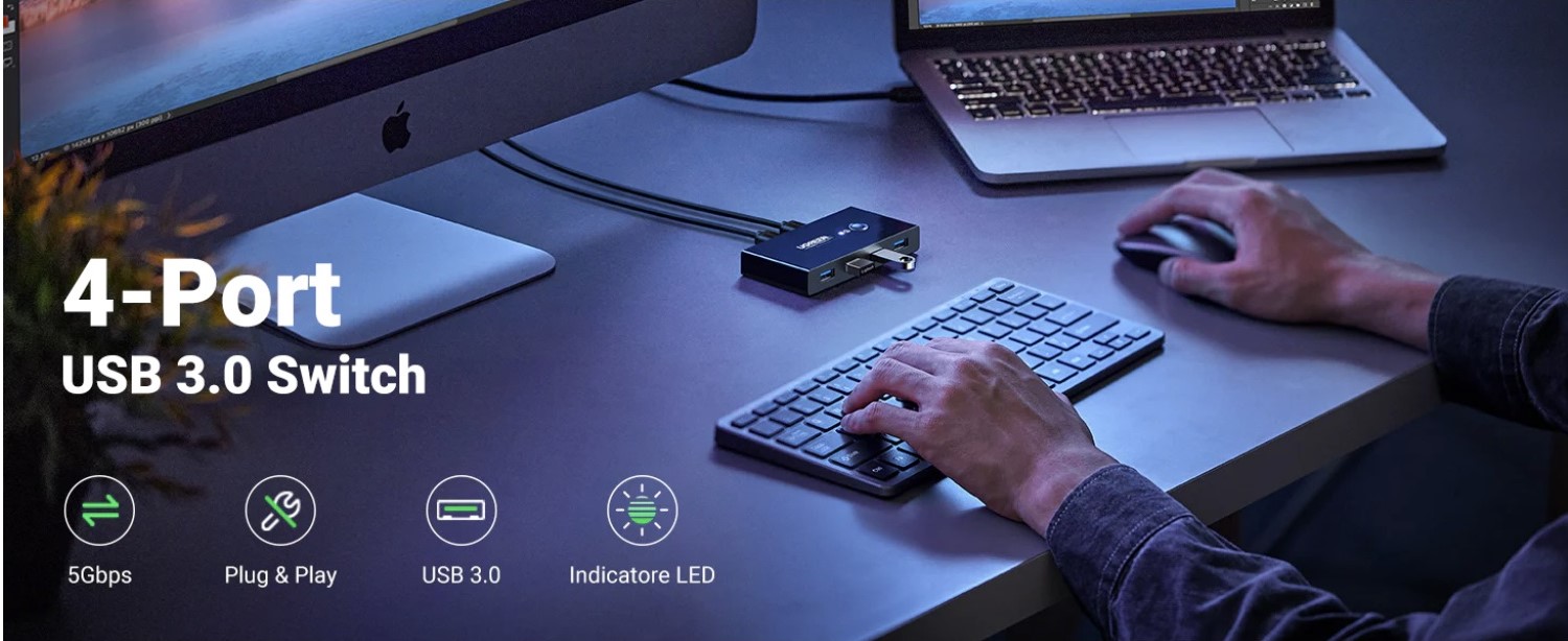 Electronics :: Desktops Computers & Laptops :: Computer Accessories :: UGREEN 2 In 4 Out USB 3.0 ...