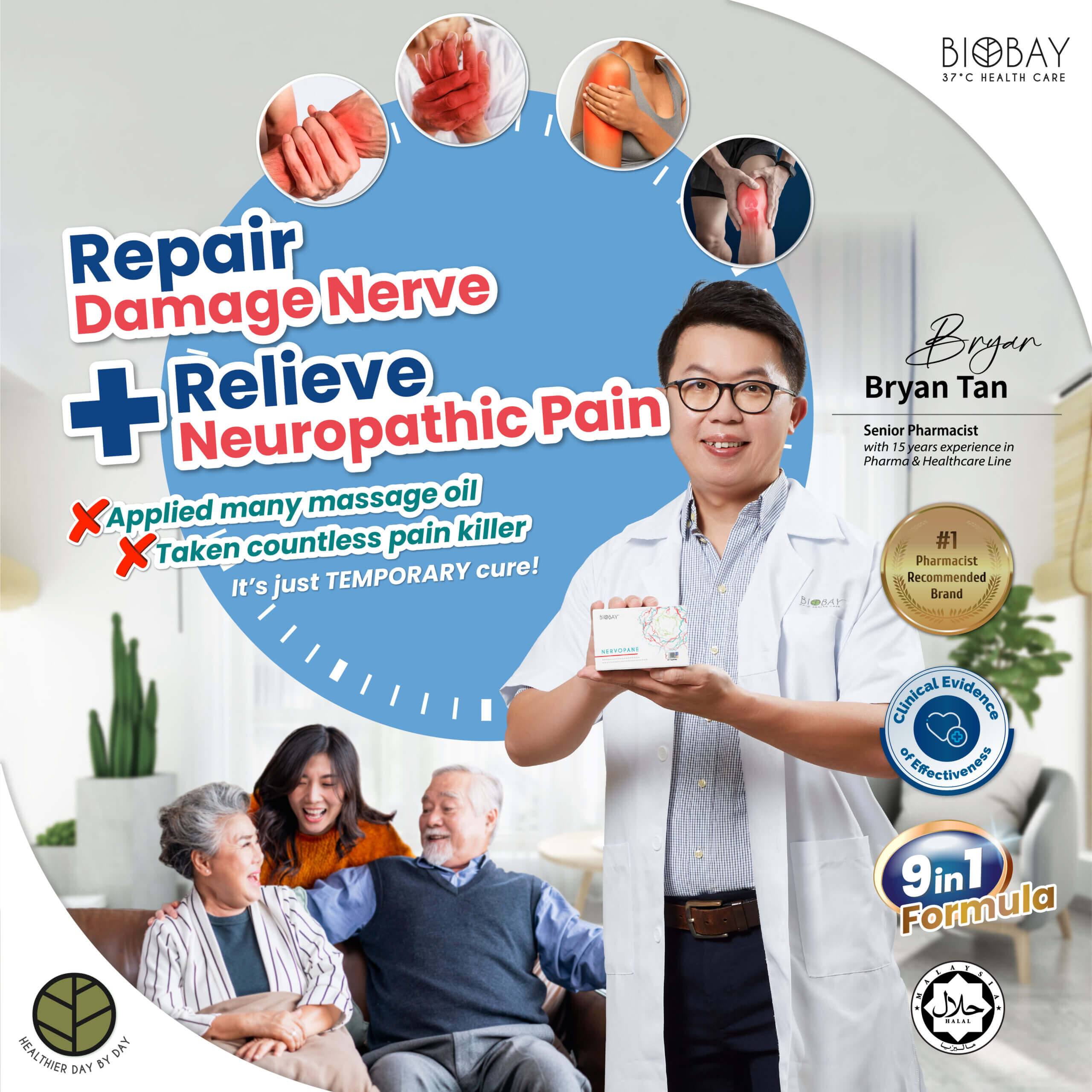 Buy Nervopane Supplement for Nerve Pain Biobay (60's) | eRomman