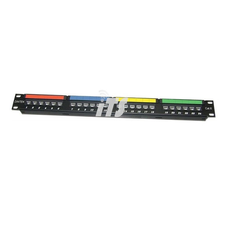 Buy 19" 1U Cat.6 24 Ports Patch Panel by Dintek | eRomman
