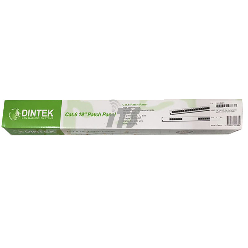 Buy 19" 1U Cat.6 24 Ports Patch Panel by Dintek | eRomman