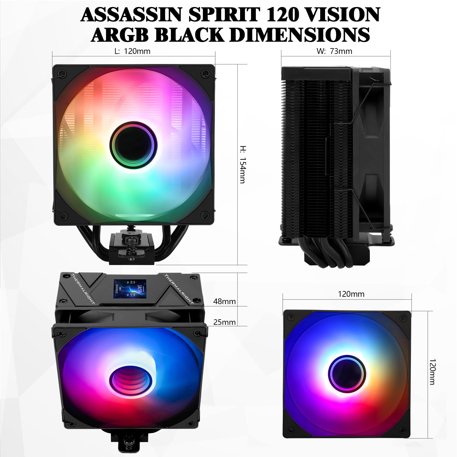 Buy Assassin Spirit 120 Vision ARGB Thermalright Black | eRomman