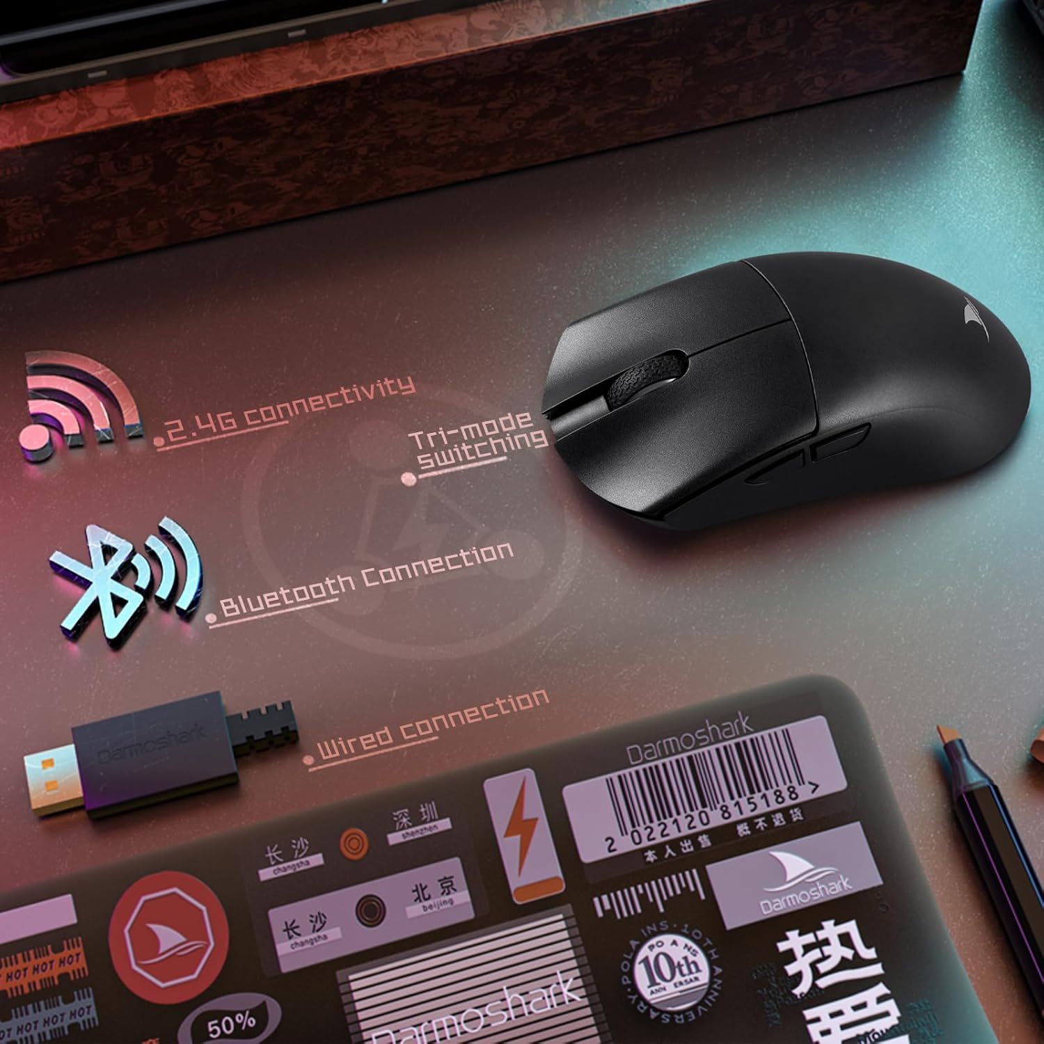 Buy M3 Wireless Gaming Mouse by Darmoshark (Black) | eRomman