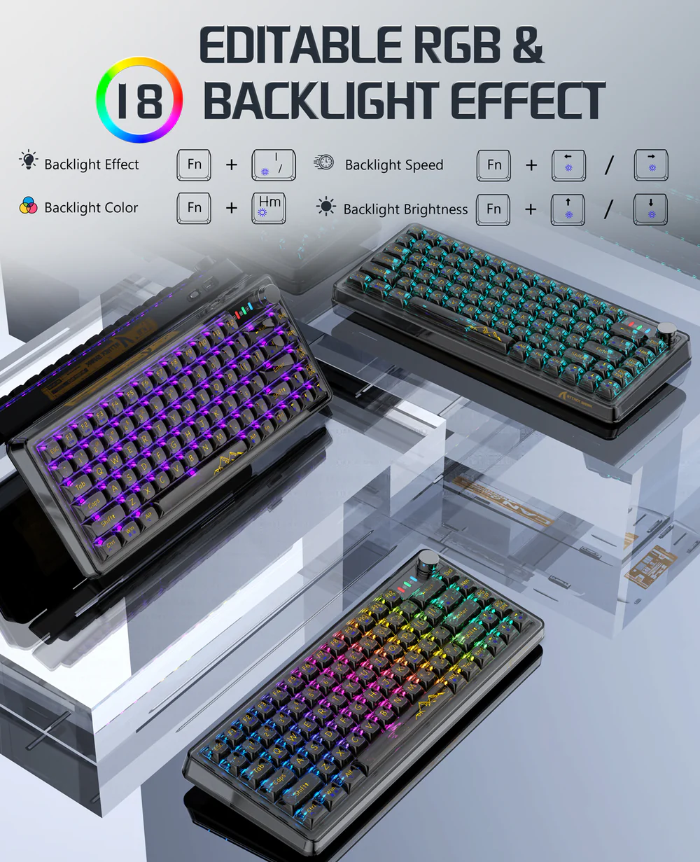 Buy Wireless Gaming Keyboard Black Transparent | eRomman
