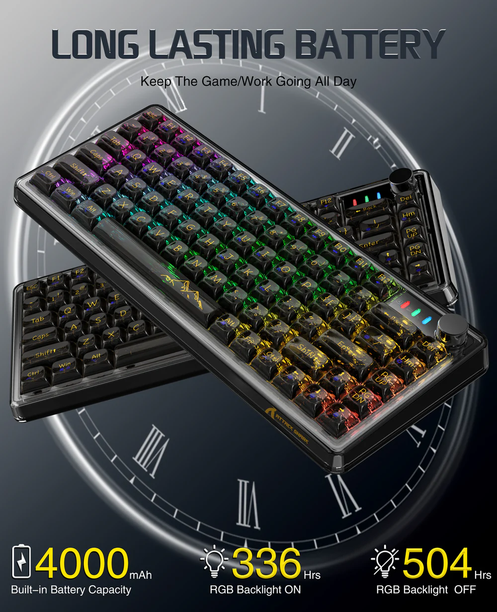 Buy Wireless Gaming Keyboard Black Transparent | eRomman